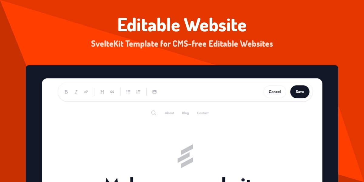 Editable Website Sveltekit Template For Cms Free Editable Websites Made With Svelte